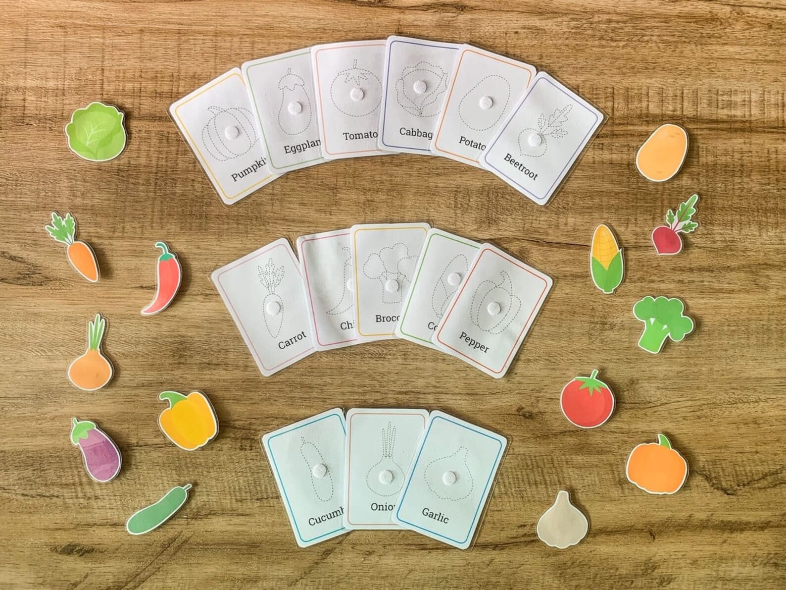 Vegetable Cards Vegetable Matching Printable Flash Cards - Etsy