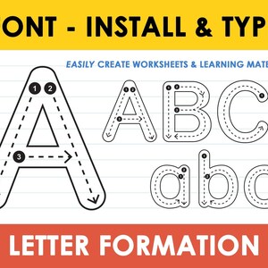 Font Bundle, School Font, Writing Font, Homeschool Printable, Worksheet ...