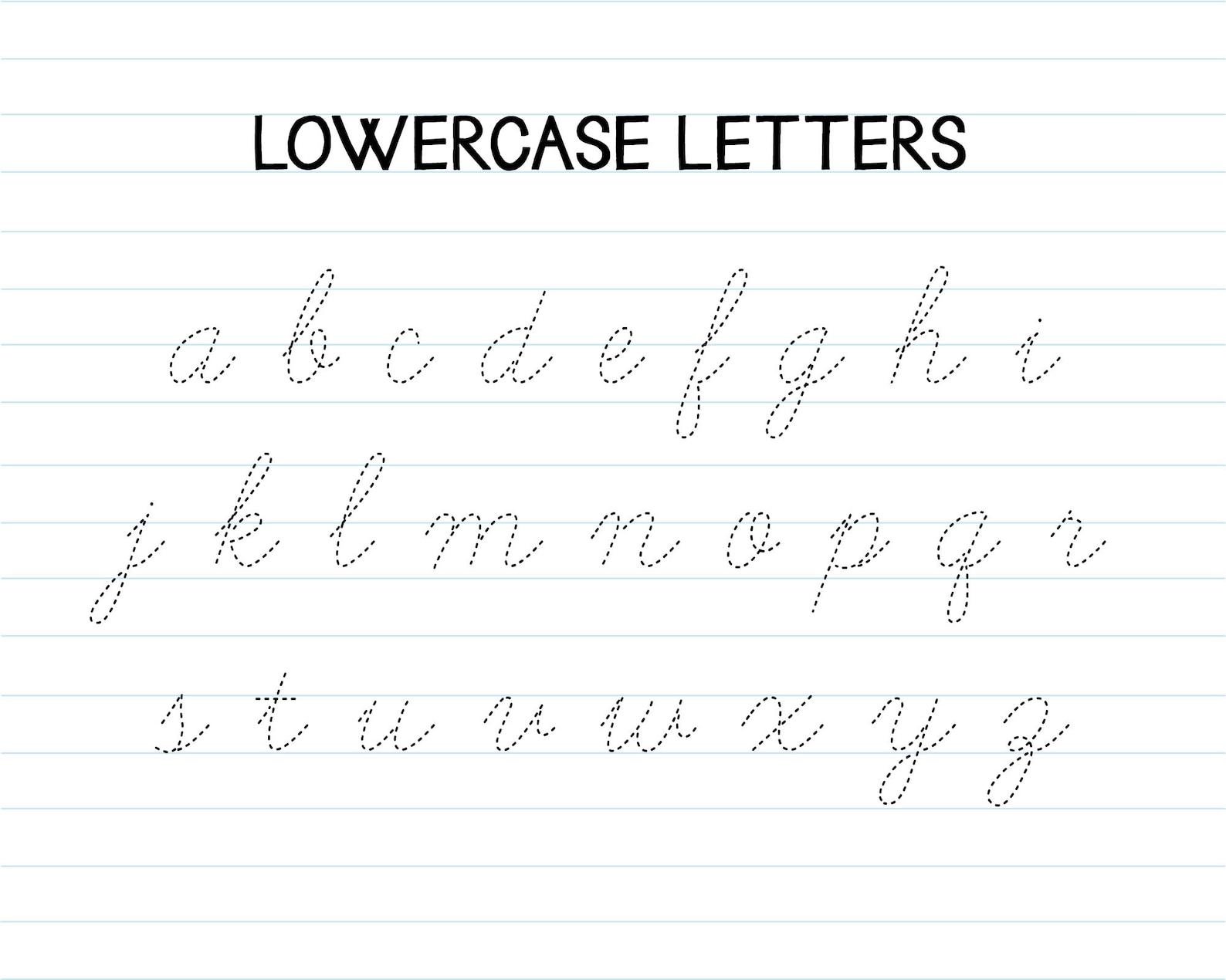 Cursive Tracing Font Cursive Font Tracing Worksheet - Etsy