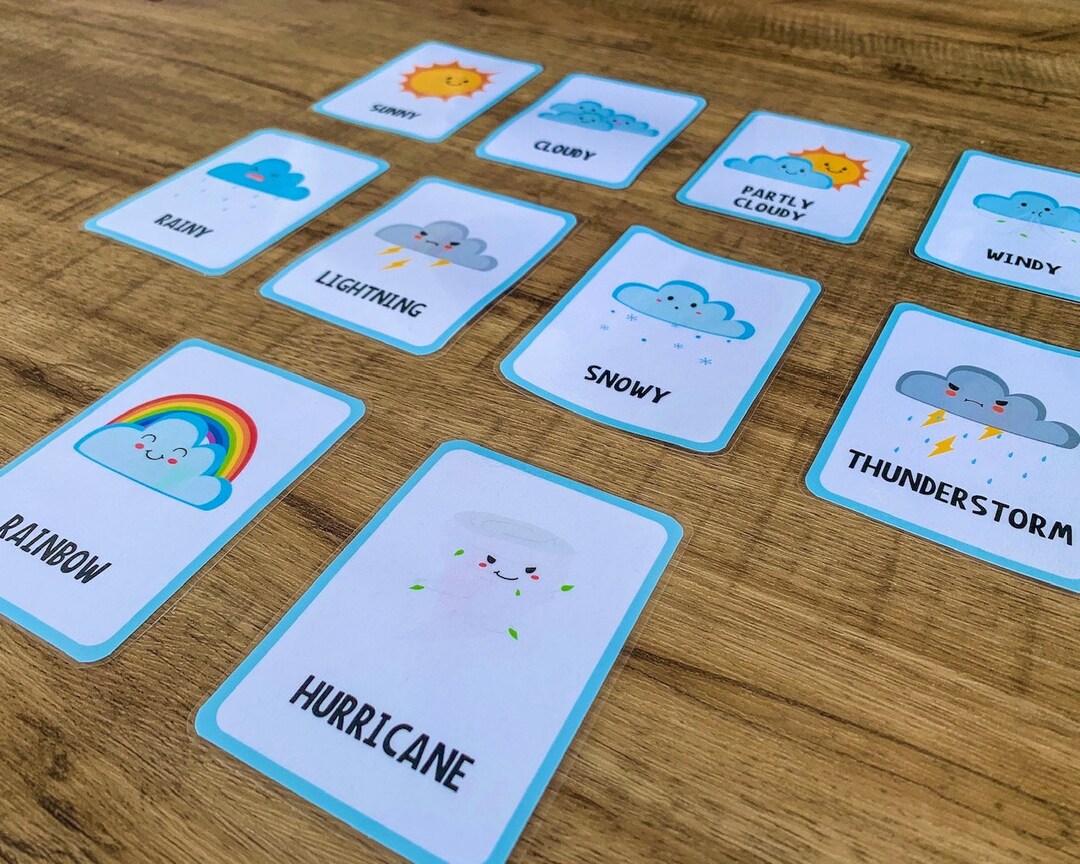 Weather Cards, Flash Cards, Weather Printable. Circle Time, Preschool ...
