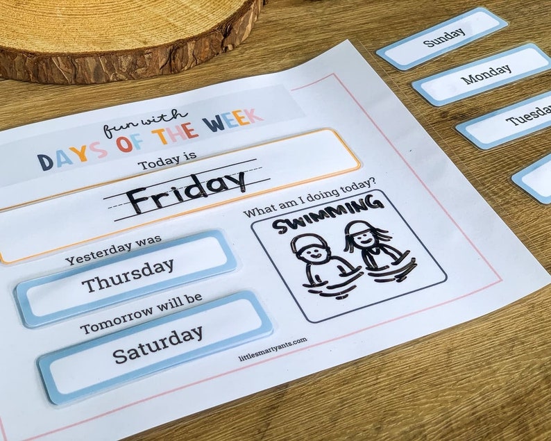Days of the Week Printable Kids Learning Calendar Circle | Etsy Singapore