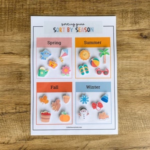 Match the Season, Seasons Printable, Circle Time, Seasons Sorting ...