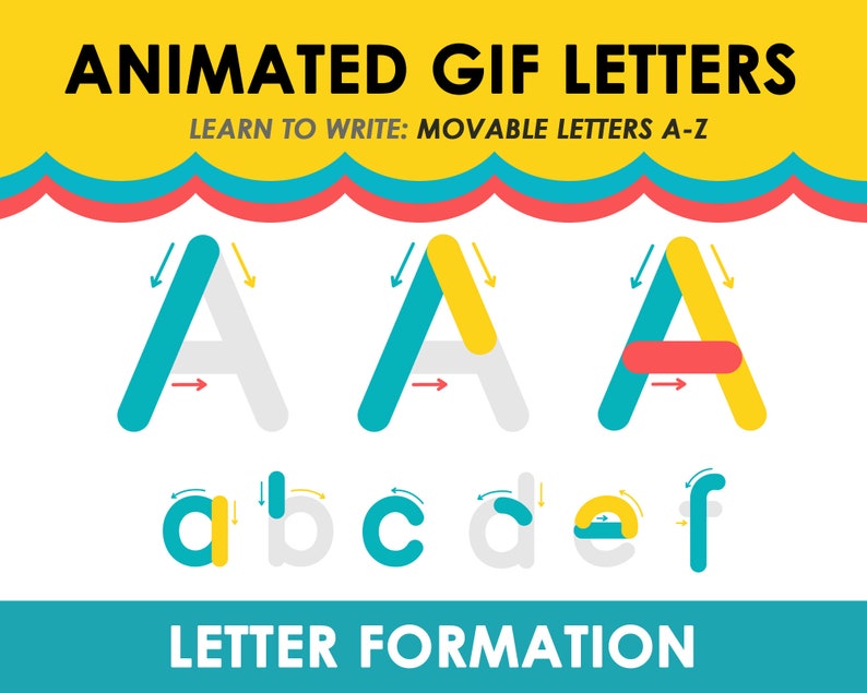 Learning Alphabets GIF Preschool Learning Activity Alphabet - Etsy
