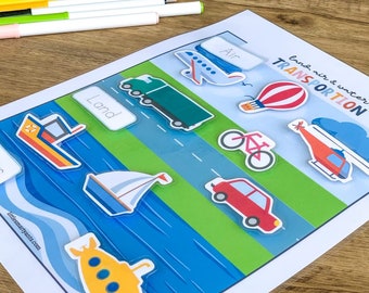 Transport Alphabet Flashcards Vehicles Flashcards Printable - Etsy