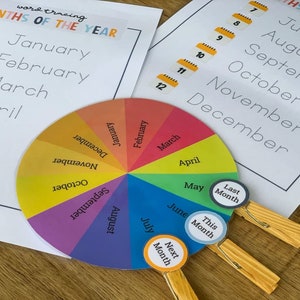 Months of the Year, Months Learning Printable, Classroom Calendar, Kids ...