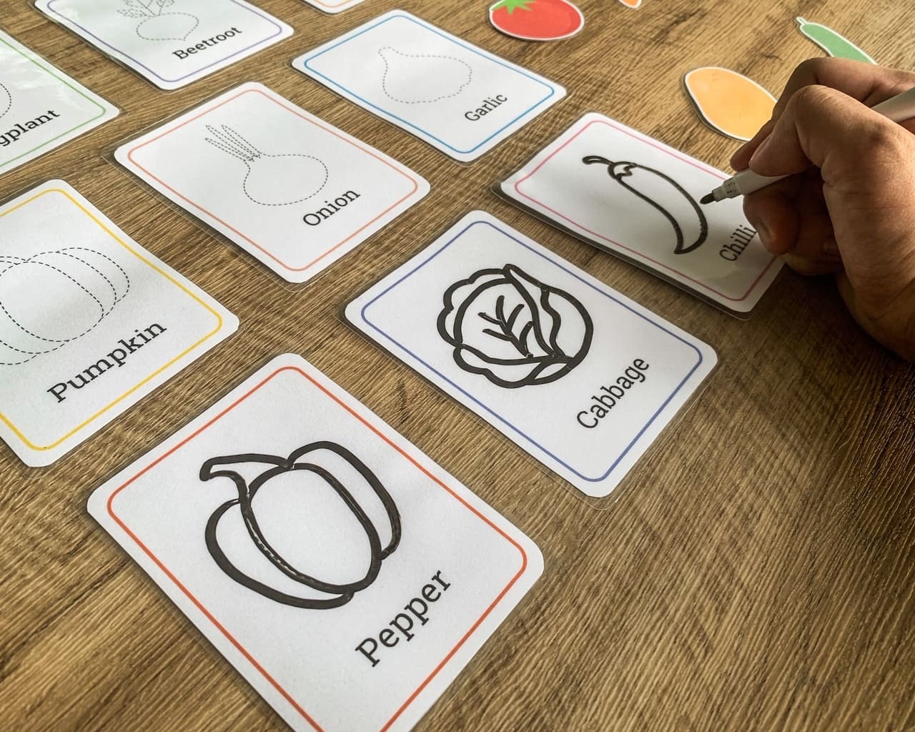 Vegetable Cards Vegetable Matching Printable Flash Cards - Etsy Singapore