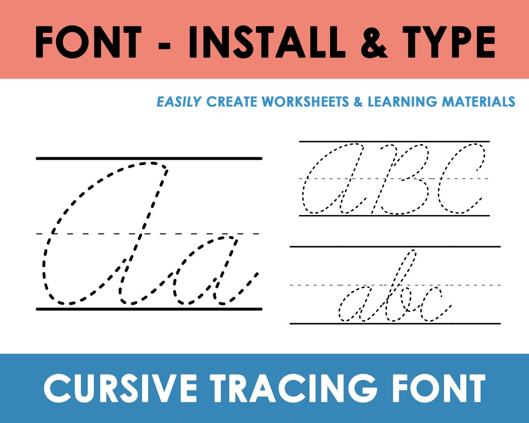 Cursive Font, Cursive, Tracing Worksheet, Cursive Letters, Cursive ...