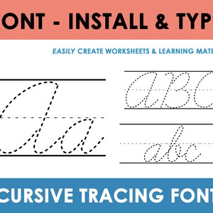 Cursive Font, Cursive, Tracing Worksheet, Cursive Letters, Cursive ...