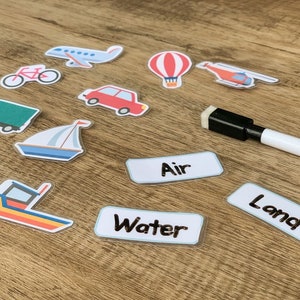 Land Air Water Transportation, Transportation Matching, Busy Book ...