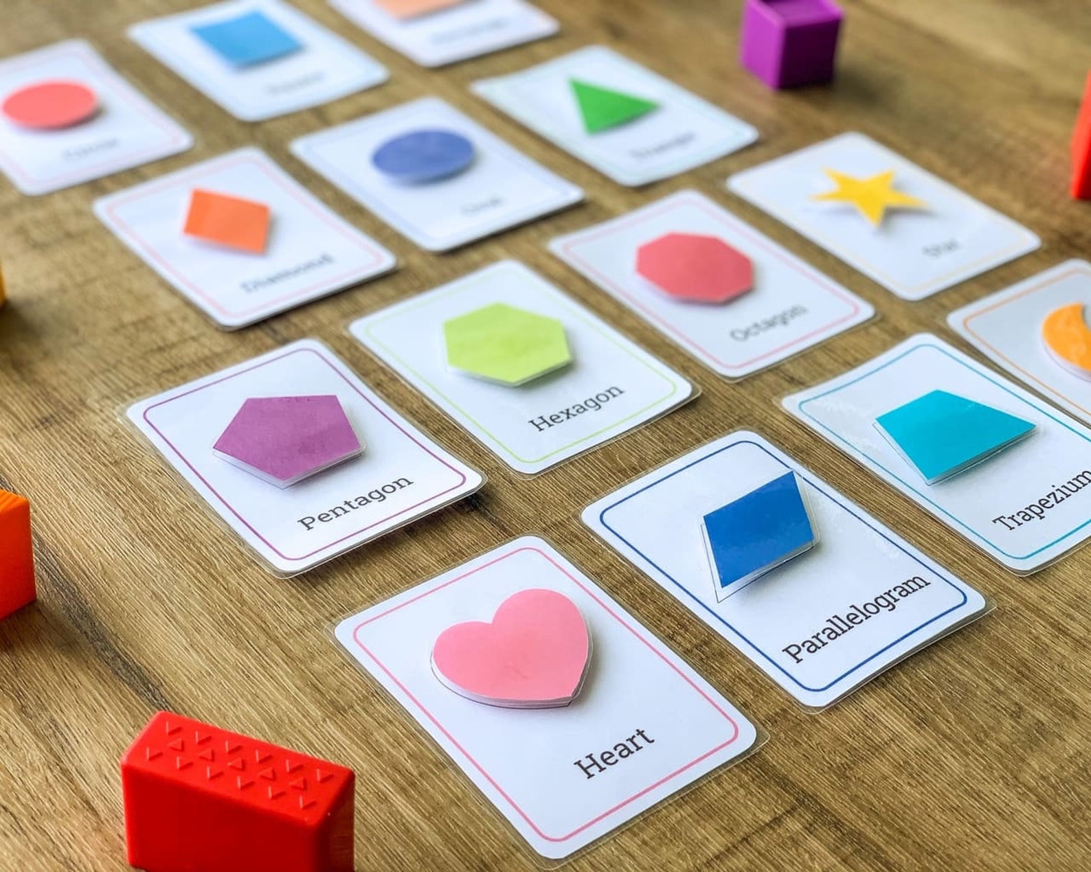 Shape Matching Shape Flash Cards Preschool Shapes Learning - Etsy