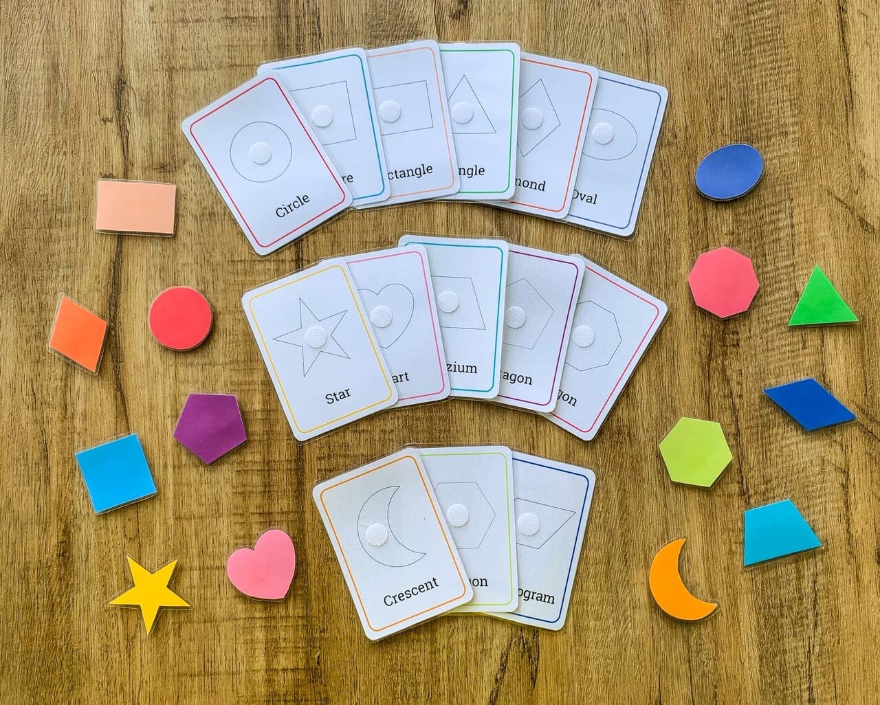 Shape Matching Shape Flash Cards Preschool Shapes Learning - Etsy