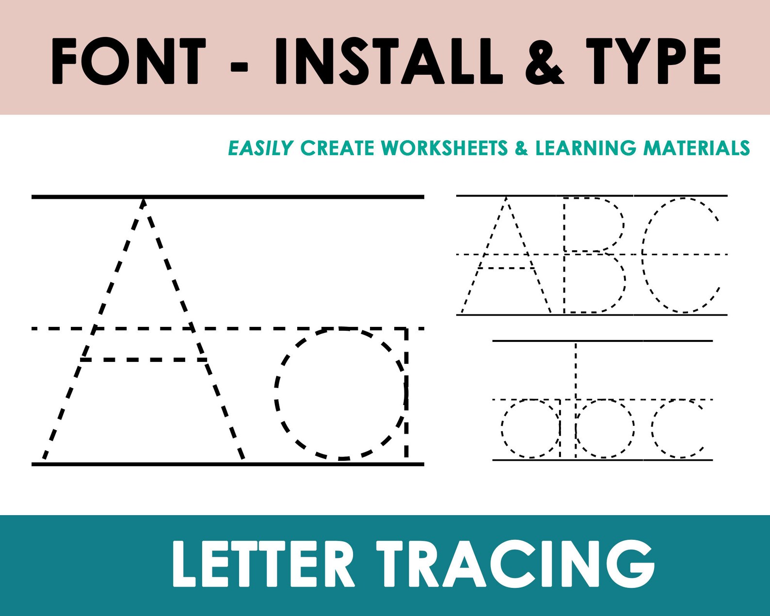 Tracing Font, School Font, Preschool Worksheet, Learn to Write, Writing ...