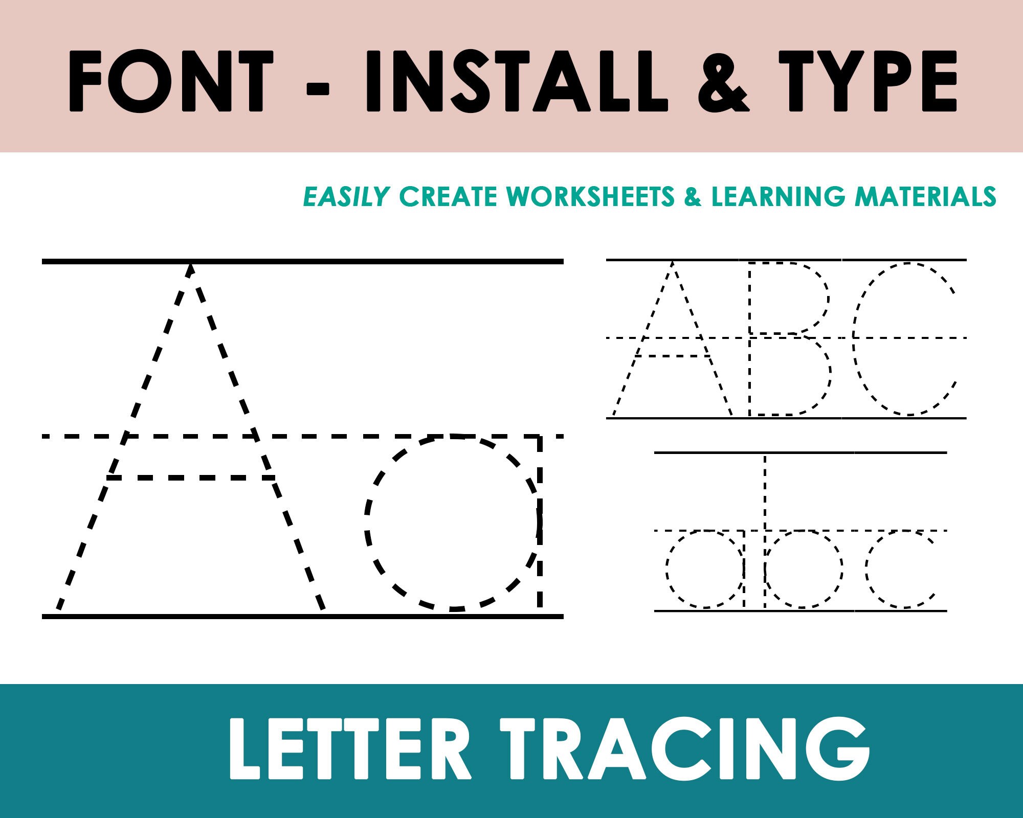 Tracing Font School Font Preschool Worksheet Learn to - Etsy Australia