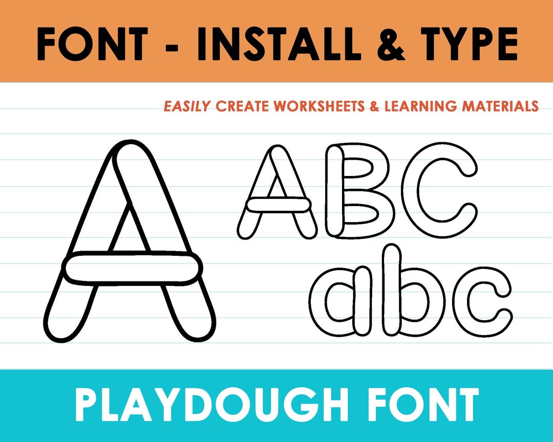 Writing Font, Play Dough, Preschool Worksheets, School Font, Playdoh ...