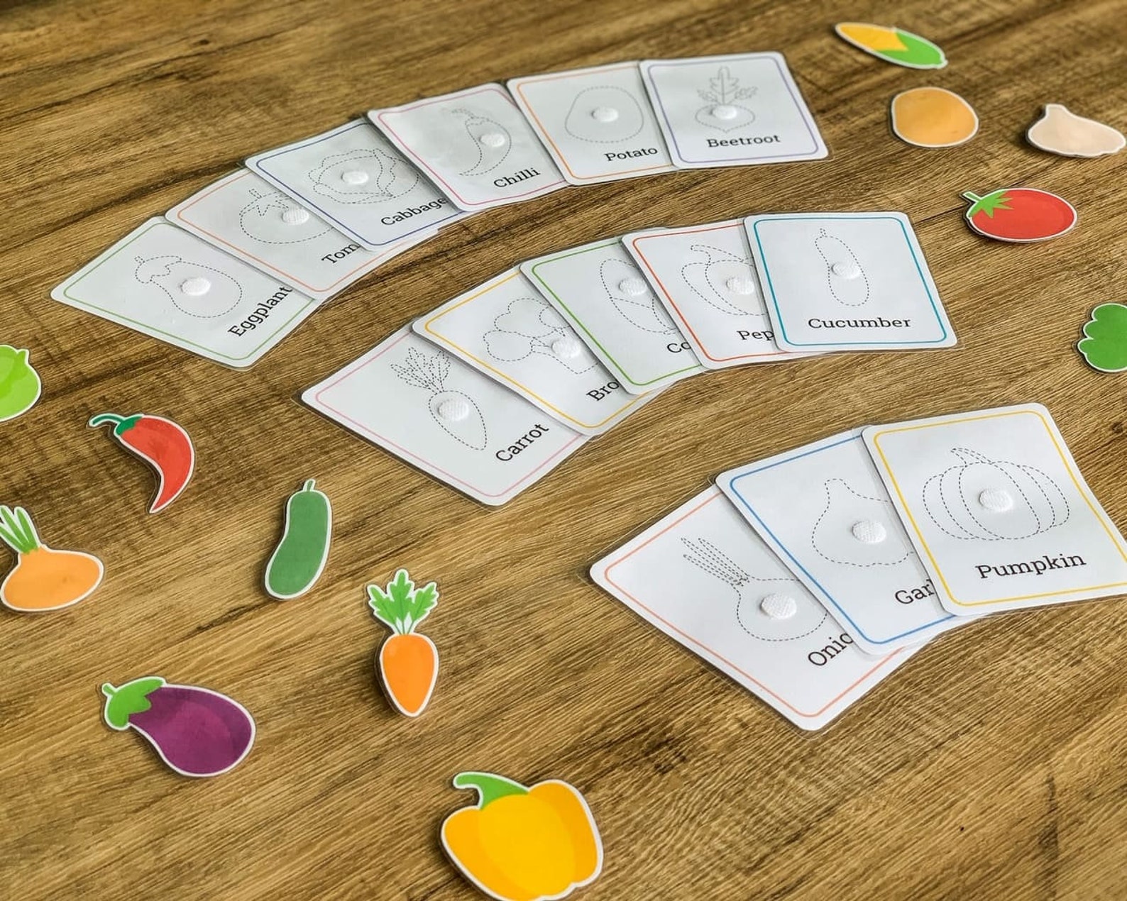 Vegetable Cards Vegetable Matching Printable Flash Cards - Etsy