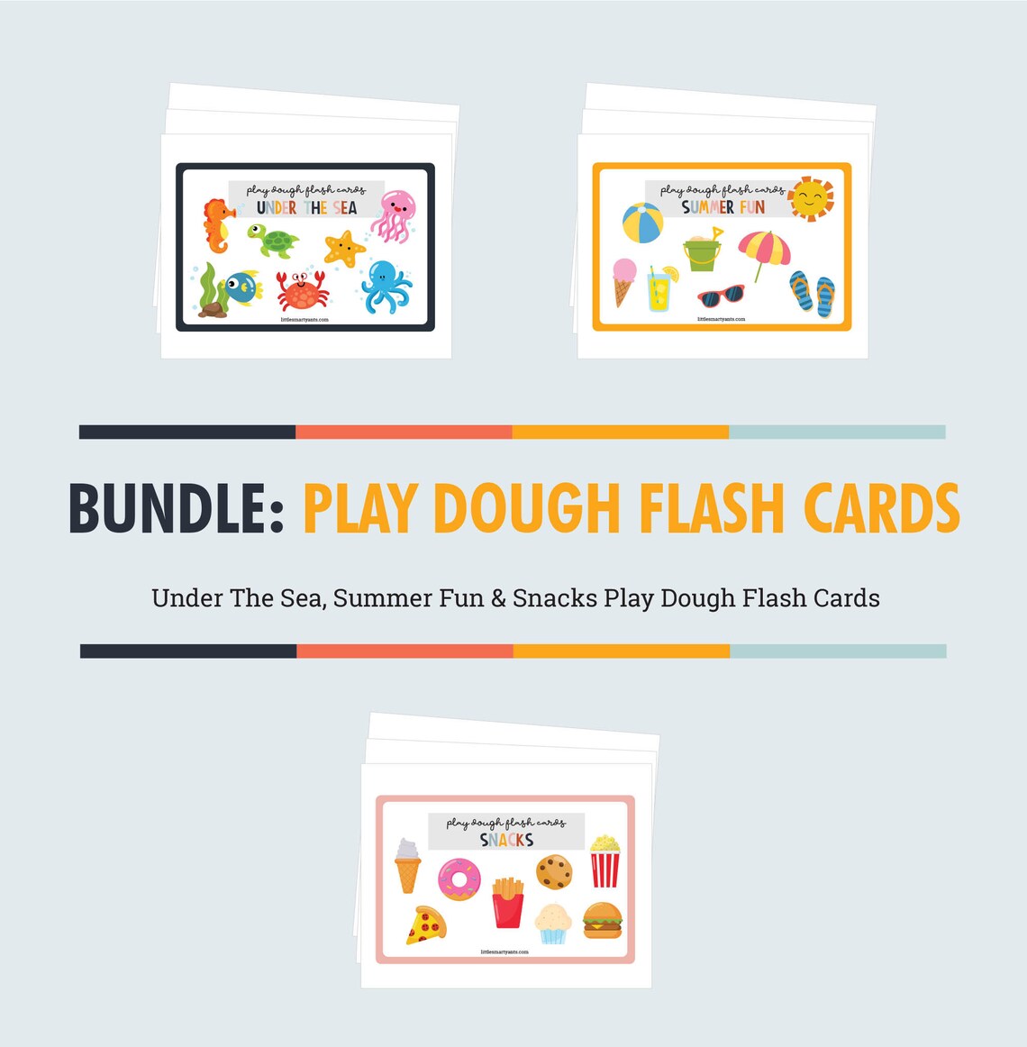Flash Cards Bundle Play Dough Printable Under the Sea - Etsy