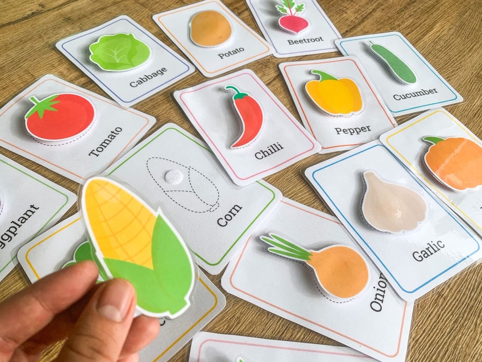 Vegetable Cards Vegetable Matching Printable Flash Cards - Etsy Singapore