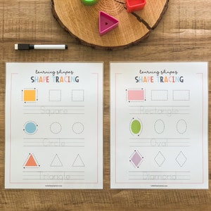 Shape Activity, Shapes Printable, Shape Tracing, Preschool Worksheet ...