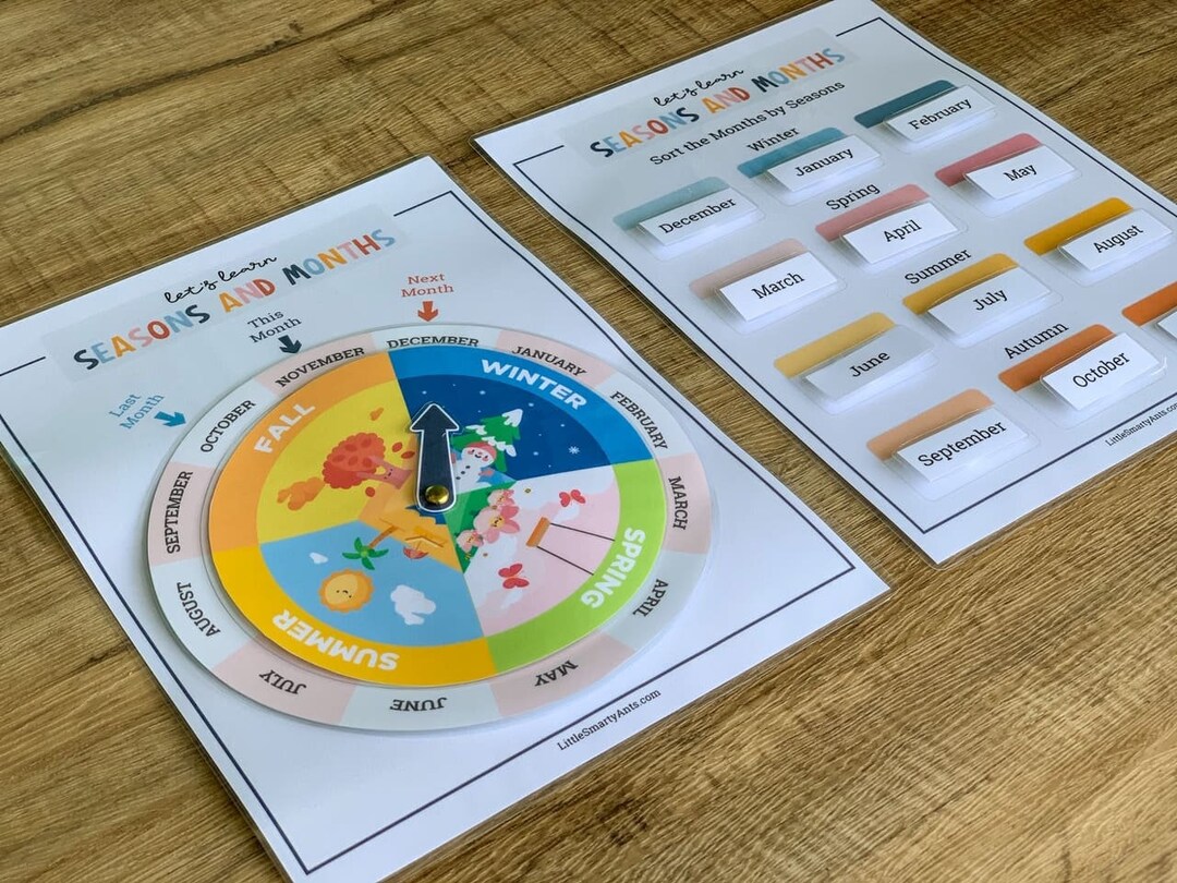 Seasons Printable, Seasons & Months, Months of the Year, Circle Time ...