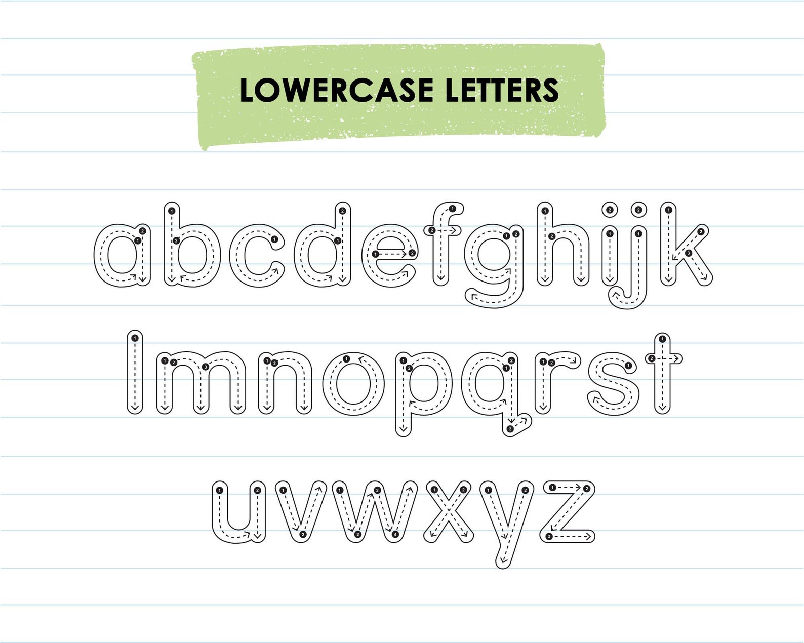 School Font Writing Practice Tracing Font Preschool - Etsy