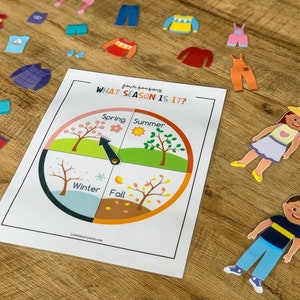 Seasons Printable, 4 Seasons Printable, Seasons Wheel, Paper Doll ...