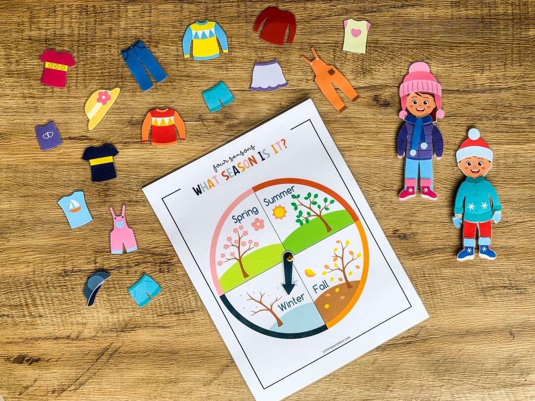 Seasons Printable, 4 Seasons Printable, Seasons Wheel, Paper Doll ...