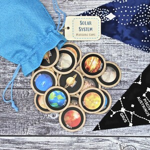 Solar System/Planets/Outer Space Wooden Matching Memory Game | Etsy