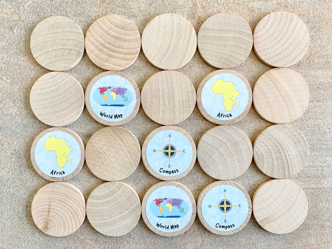 Geography Wooden Matching Memory Game Busy Bag Travel Toy - Etsy