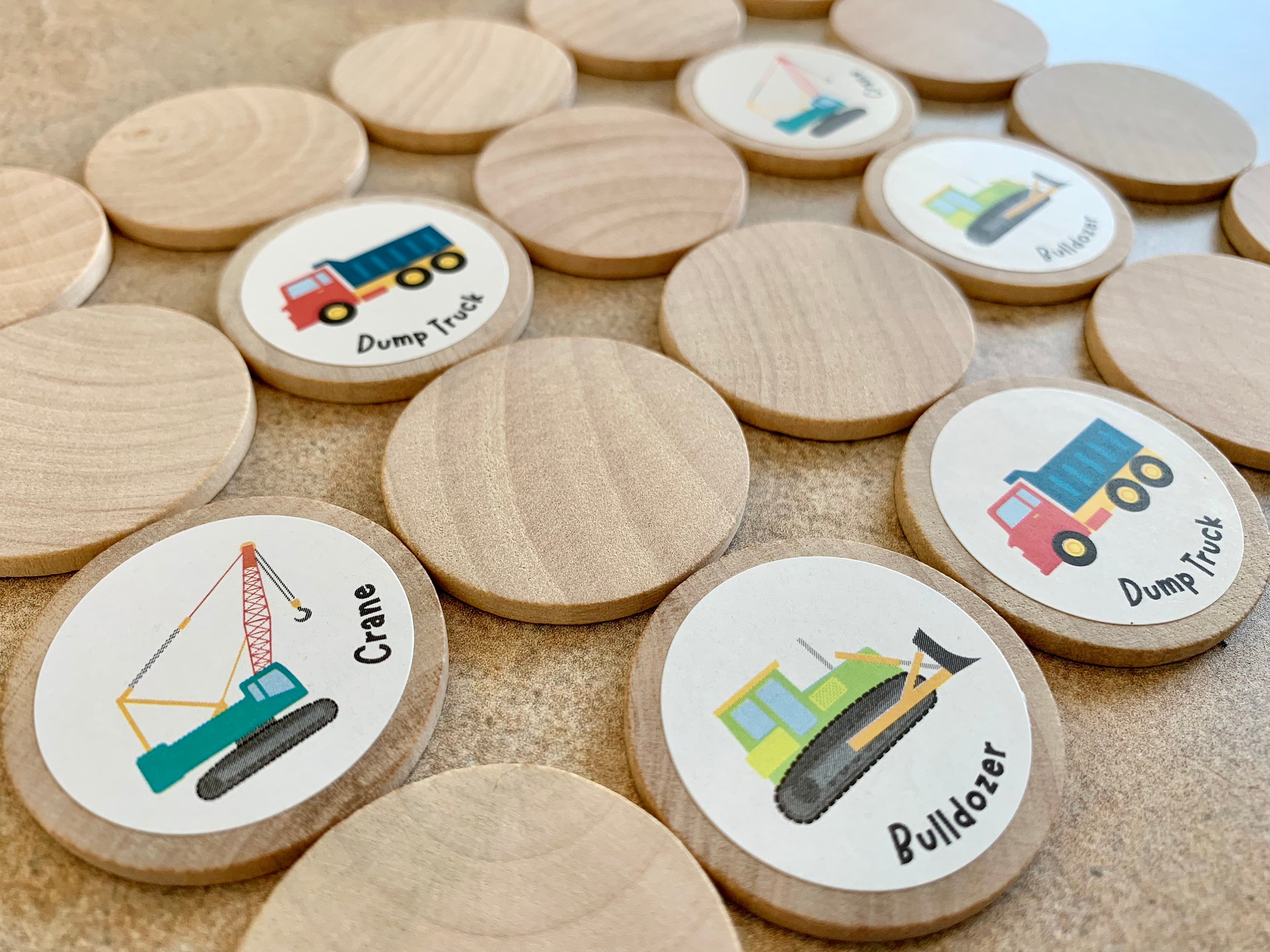 Construction Wooden Matching Memory Game | Kids Gift | Busy Bag ...