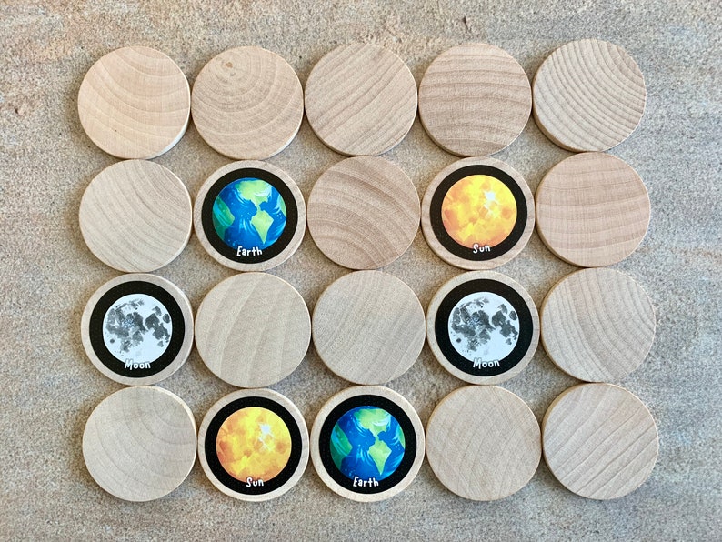 Solar System/planets/outer Space Wooden Matching Memory Game | Etsy
