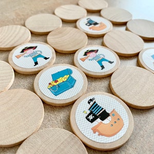 Pirate Wooden Matching Memory Game | Kids Stocking Stuffer | Busy Bag ...