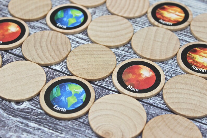 Solar System/Planets/Outer Space Wooden Matching Memory Game | Etsy