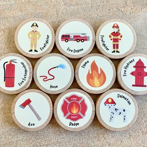 Firefighter Wooden Matching Memory Game | Kids Stocking Stuffer | Busy ...