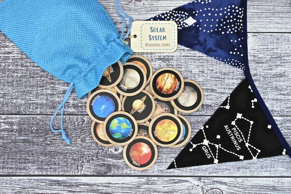 Solar System/Planets/Outer Space Wooden Matching Memory Game | Etsy