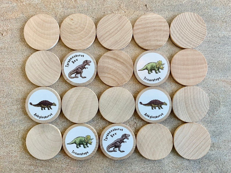 Dinosaur Wooden Matching Memory Game | Kids Stocking Stuffer | Busy Bag ...