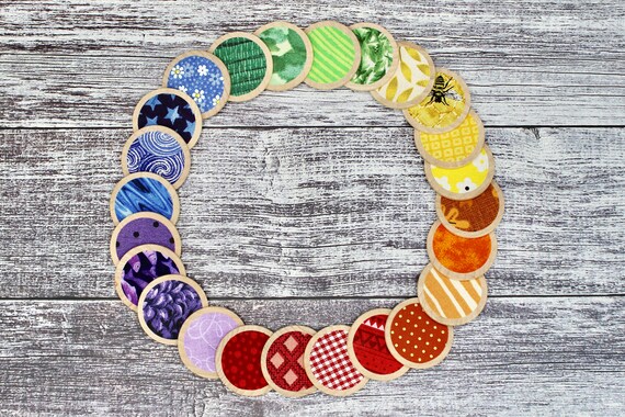 Color Sorting Wooden Token Set Montessori Matching Game | Etsy