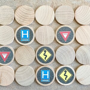 Road Signs Wooden Matching Memory Game | Stocking Stuffer | Busy Bag ...