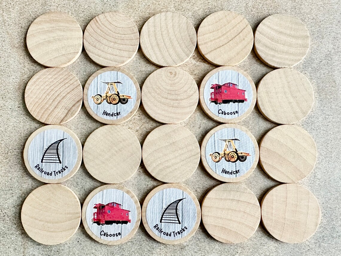 Train Wooden Matching Memory Game | Railroad | Busy Bag | Travel Toy ...