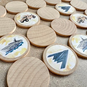 Military Transportation Wooden Matching Memory Game | Busy Bag | Travel ...