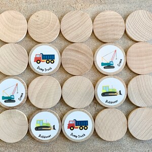 Construction Wooden Matching Memory Game Kids Gift Busy Bag Travel Toy ...