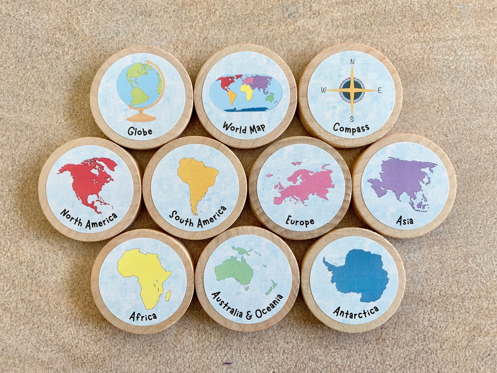 Geography Wooden Matching Memory Game Stocking Stuffer - Etsy