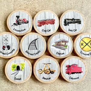 Train Wooden Matching Memory Game | Railroad | Busy Bag | Travel Toy ...