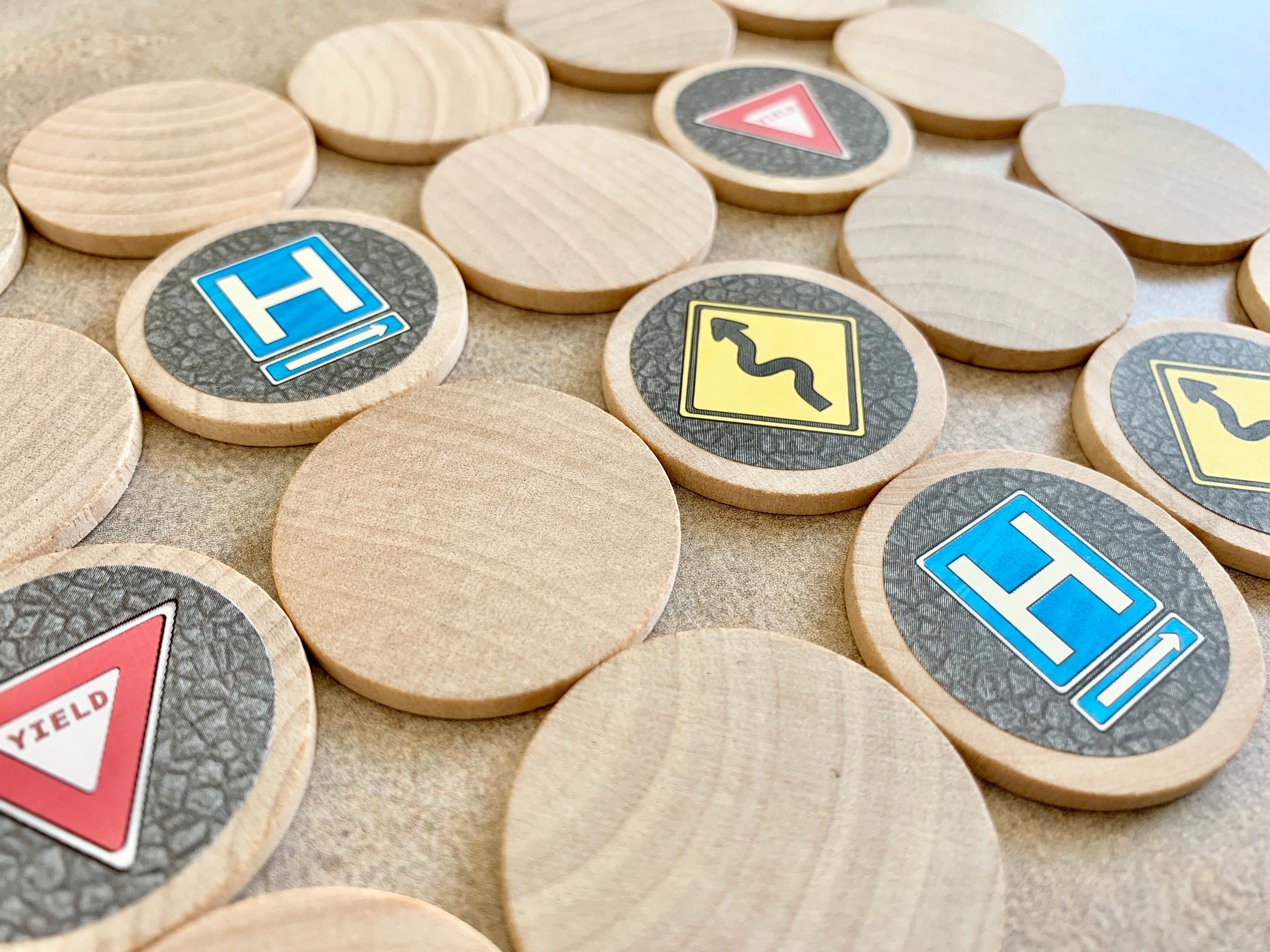 Road Signs Wooden Matching Memory Game | Stocking Stuffer | Busy Bag ...