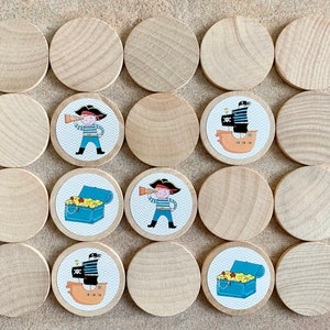 Pirate Wooden Matching Memory Game | Kids Stocking Stuffer | Busy Bag ...
