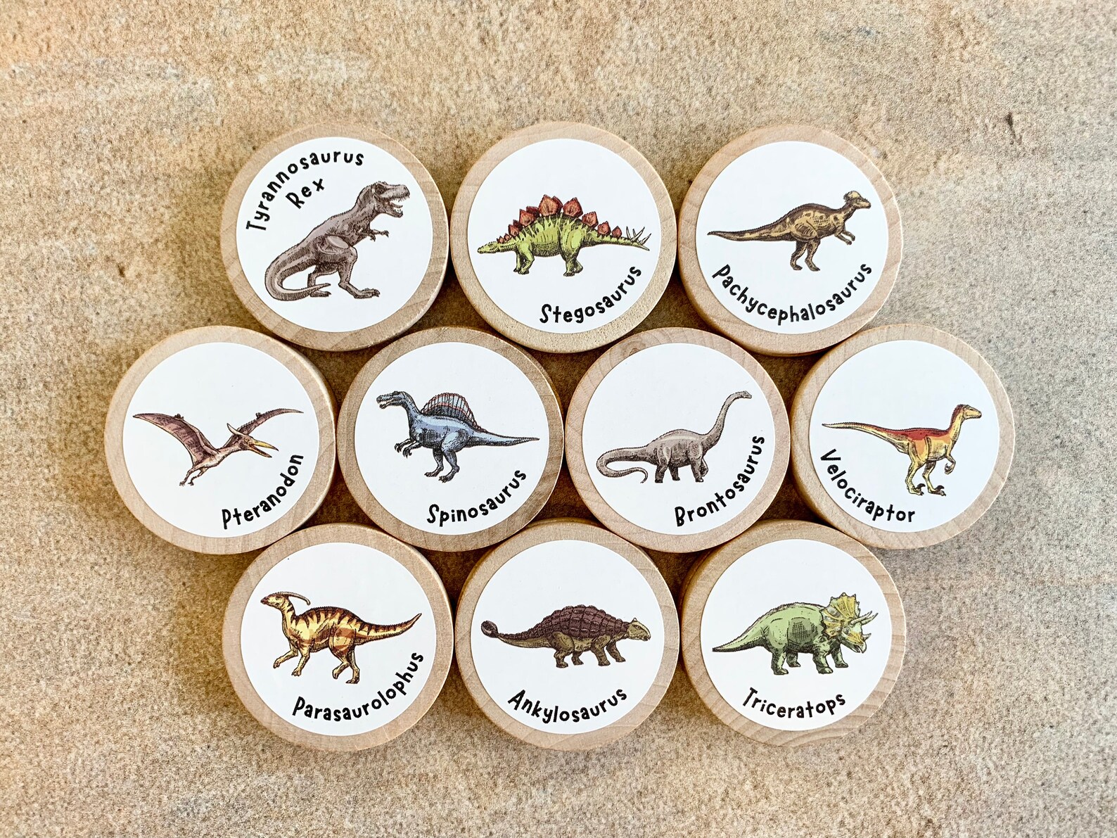 Dinosaur Wooden Matching Memory Game | Kids Stocking Stuffer | Busy Bag ...