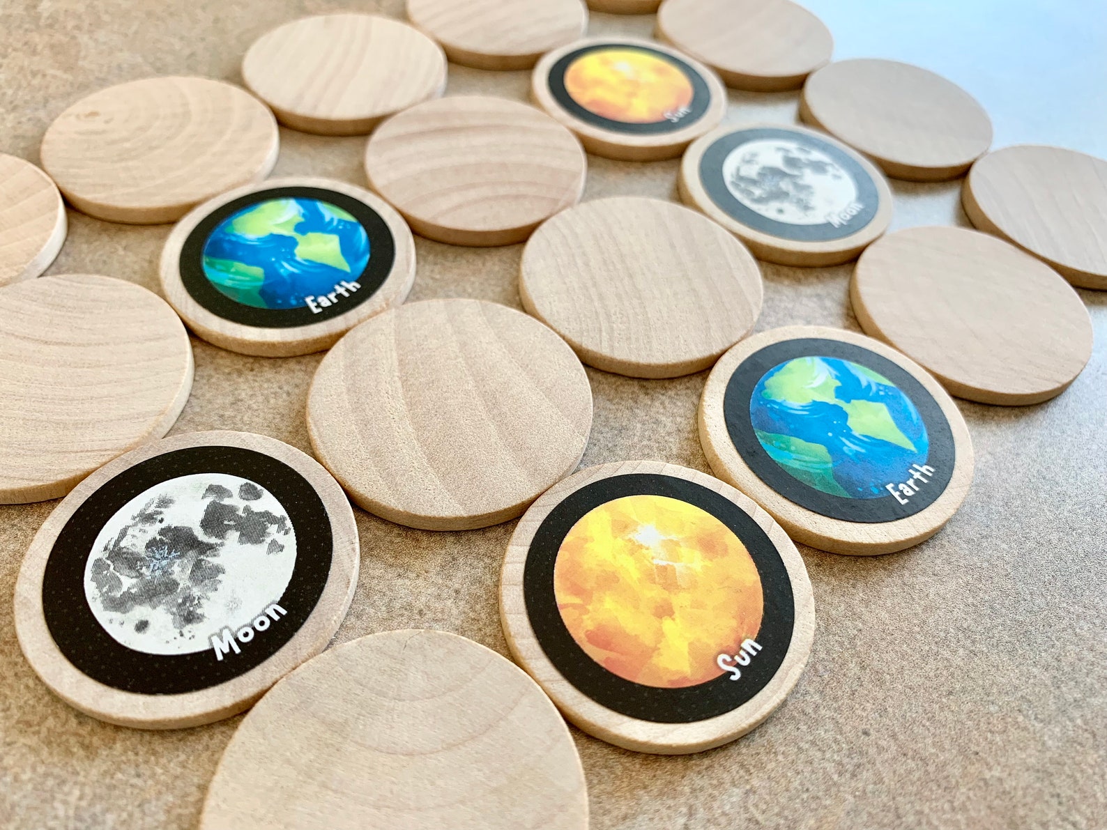 Solar System/planets/outer Space Wooden Matching Memory Game | Etsy