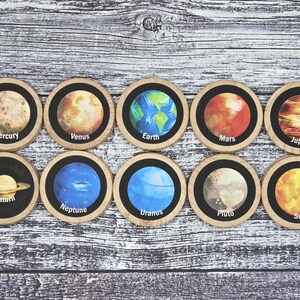 Solar System/Planets/Outer Space Wooden Matching Memory Game | Etsy