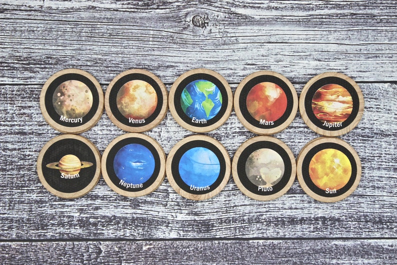 Solar System/Planets/Outer Space Wooden Matching Memory Game | Etsy