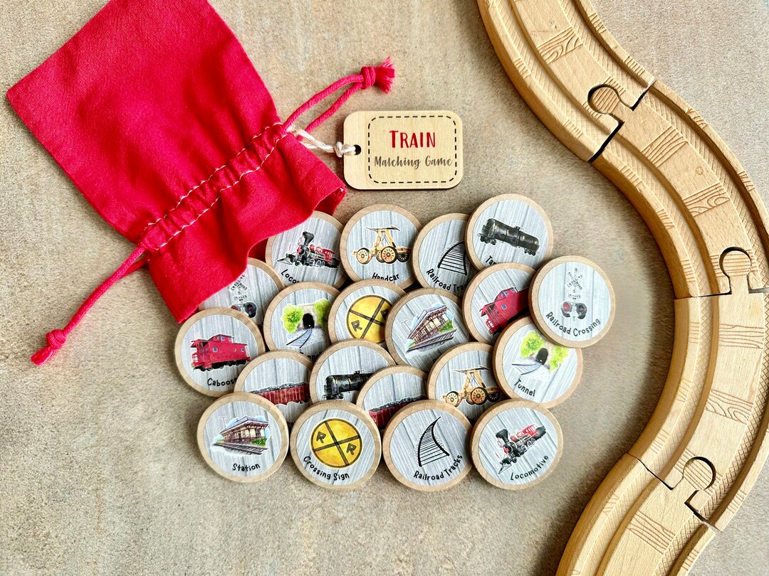 Train Wooden Matching Memory Game | Railroad | Busy Bag | Travel Toy ...