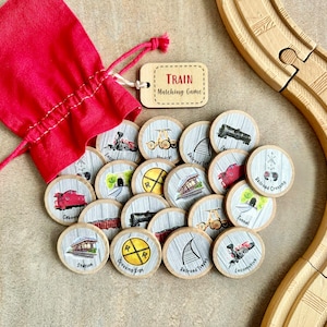 Train Wooden Matching Memory Game | Railroad | Busy Bag | Travel Toy ...